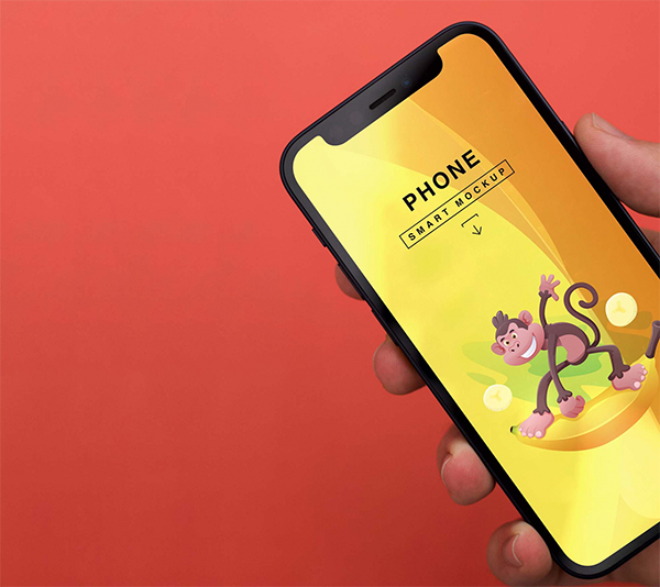 Free PSD iPhone in Hand Mockup