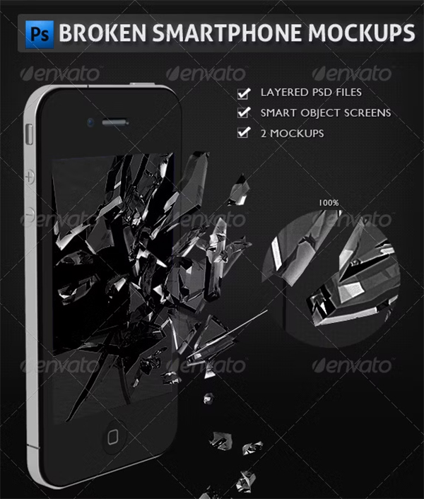 Broken Smartphone Mockups