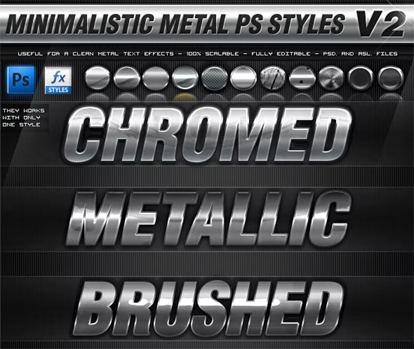 Minimalistic Metal PSD Design Styles
